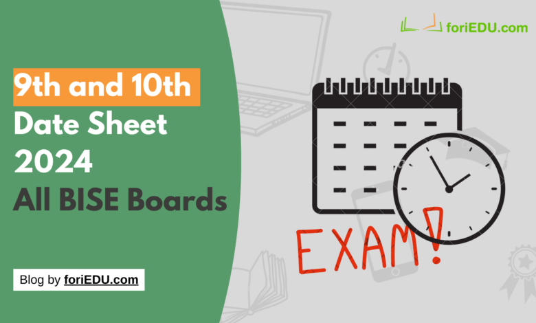9th and 10th Class Date Sheet for Punjab Board 2024